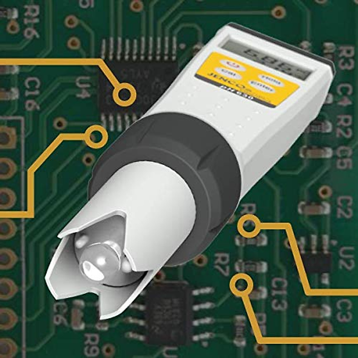 JENCO pH630F Digital pH Thermometer & Water Quality Tester for Drinking Water, Pool, Spa and Aquarium, Professional lab Quality, pH 0.01