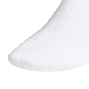 adidas Originals Big & Tall Trefoil No Show Socks (6-Pair), White, X-Large