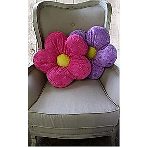 Adorable 15" Minky Flower Pink Throw Pillow