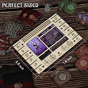 Gloomhaven/Frosthaven Player Character Dashboard with HP & XP Dial Trackers Set of 2 Birch Plywood Hero Organizer for Saving Your Table Space