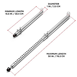 TURBRO Adjustable Window Security Lock Bar, Sliding Door Jammer, Extendable from 15.5" to 29" for Sliding Windows with AC Unit Installed, Stainless Steel