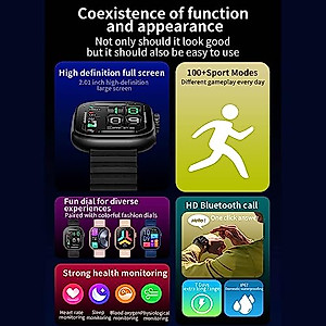 ZW39 Smart Watch for Men Women, Fitness Tracker Watches with Blood Pressure/Blood Oxygen/Heart Rate/Sleep Monitor, 2" Touch Screen Bluetooth Sports Smartwatch Compatible with Android iPhone (Gold)
