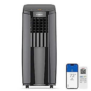 TOSOT 10,200BTU (6,200 BTU SACC) Portable Air Conditioner, Smart Wifi Control, AC Unit with Dehumidifier, Fan, Window Kit for Easy Installation, Cool Rooms Up to 400 Square Feet, Shiny Series