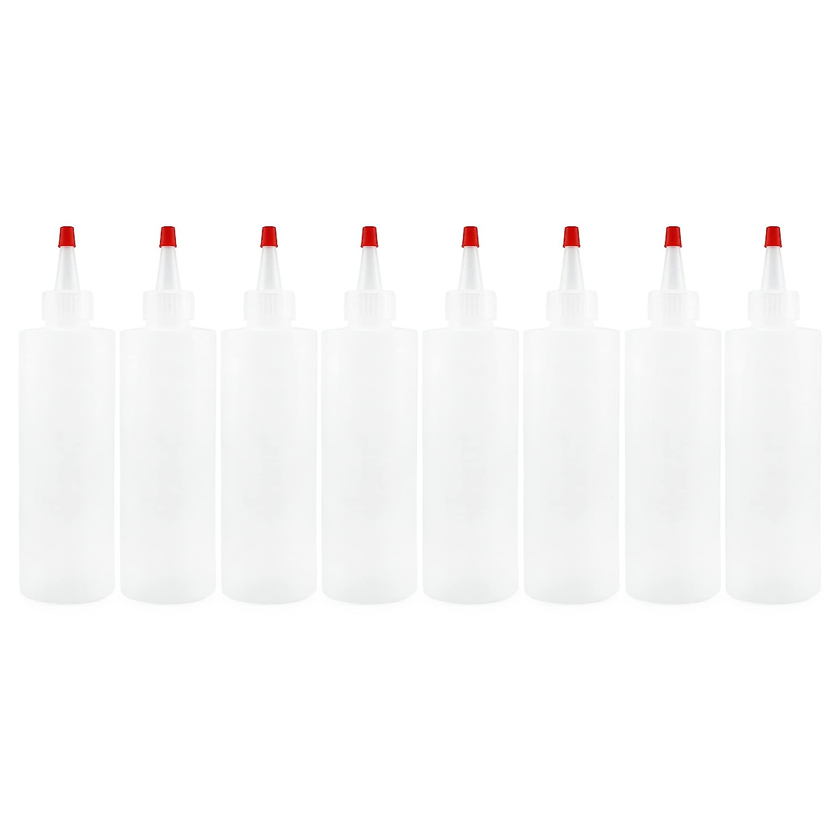 Cornucopia 8oz HDPE Plastic Squeeze Bottles w/Yorker Tips (6-Pack), Empty Refillable Bottles for Arts, Crafts & Kitchen (6 Pack)