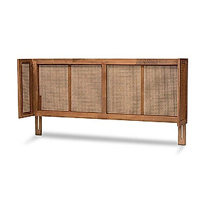 BOWERY HILL King Size Ash Brown Finished Wood Headboard