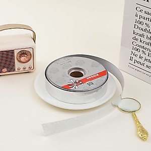 1inch x 100yards Waterproof Ribbon,Silver Curling Ribbon for Gifts Package Wrapping,Bows, Crafting, Wedding.