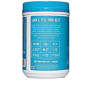 Vital Proteins Natural Whole Nutrition Collagen Peptides - Pasture Raised, Grass Fed, Paleo Friendly, Gluten Free, Single Ingredient - 24 Ounce