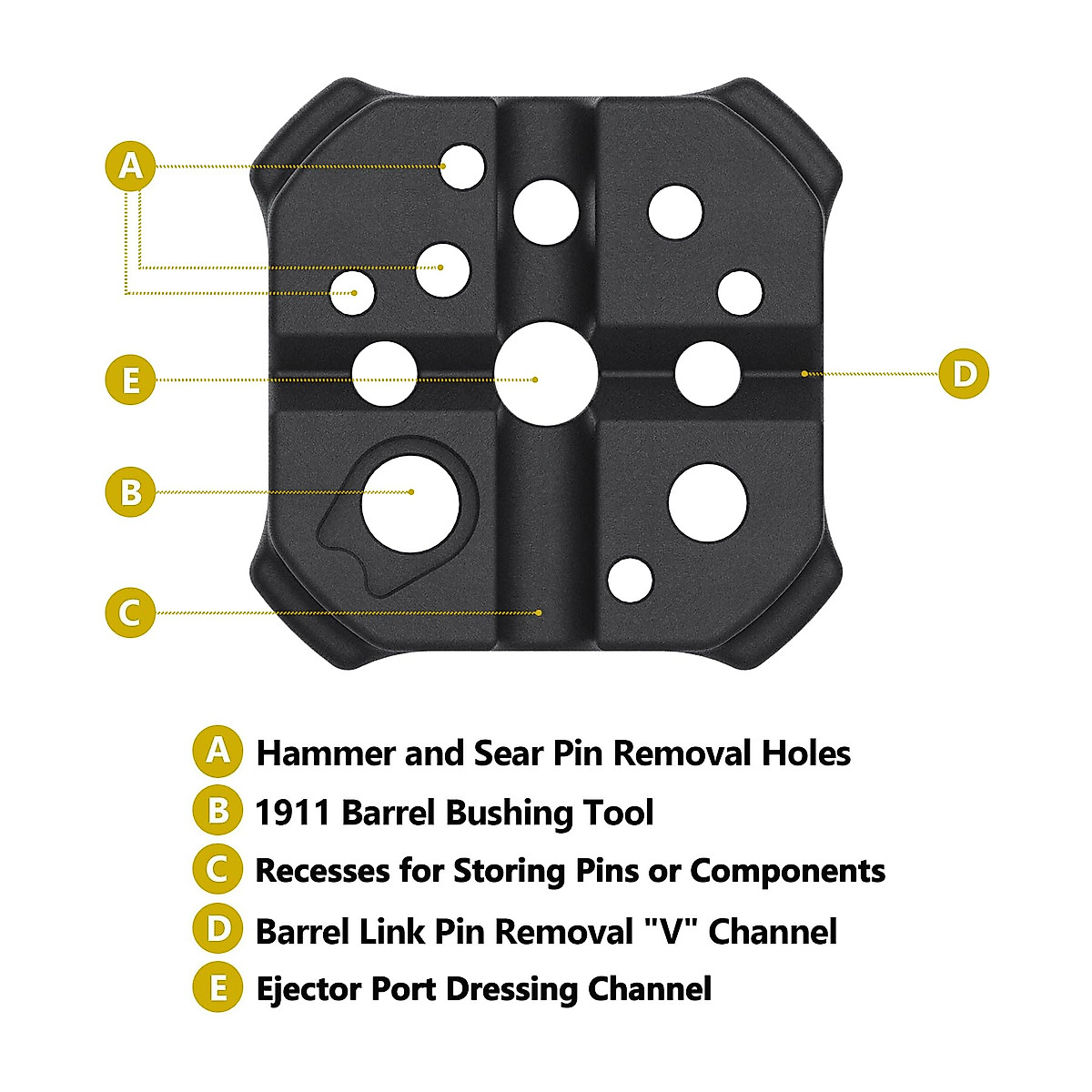 Pridefend Punch Set with Bench Block, Punch Set Made of Solid Material Including Roll Flat Pin Punch Set and Bench Block, Hammer with Detachable Heads,Punch Set with Portable Storage Case