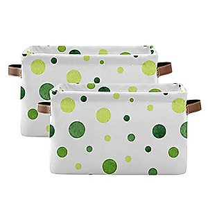 xigua Collapsible Storage Basket Green Peas Shelf Baskets with Handles for Houseroom / Children’s Room / Closet, 14.2（L）x 10.2（W）x 8.3（H）, 1 PC