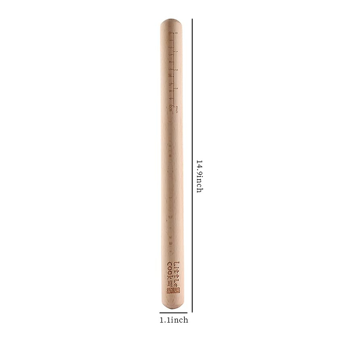 Rolling Pin, 14.9 inch french rolling pin, Wooden rolling pins for Fondant, Pie Crust, Cookie, Pastry, Dough, Tapered dumpling rolling pin with smooth construction