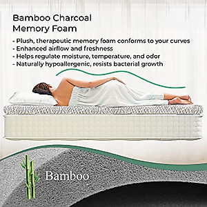 Biorhythm Innovative Fabric Bamboo Charcoal Infused Memory Foam Mattress Topper 3 inch Full Size, Fight Insomnia, Anxiety & Depression, Wake Up Feeling Refreshed
