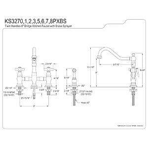 Kingston Brass KS3271PXBS Restoration Bridge Kitchen Faucet, Polished Chrome