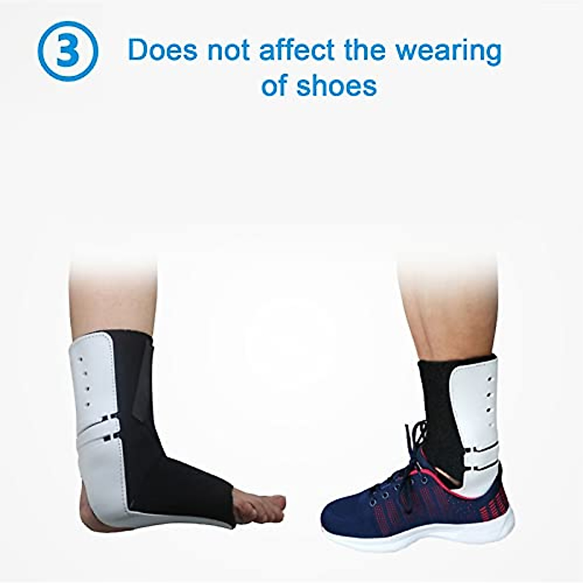 Adjustable Lace Up Ankle Brace, Stable Support Adjustable Fastener Breathable Adjustable Compression Ankle Braces Practical for Sports for Ankle Injuries(Right foot, L)