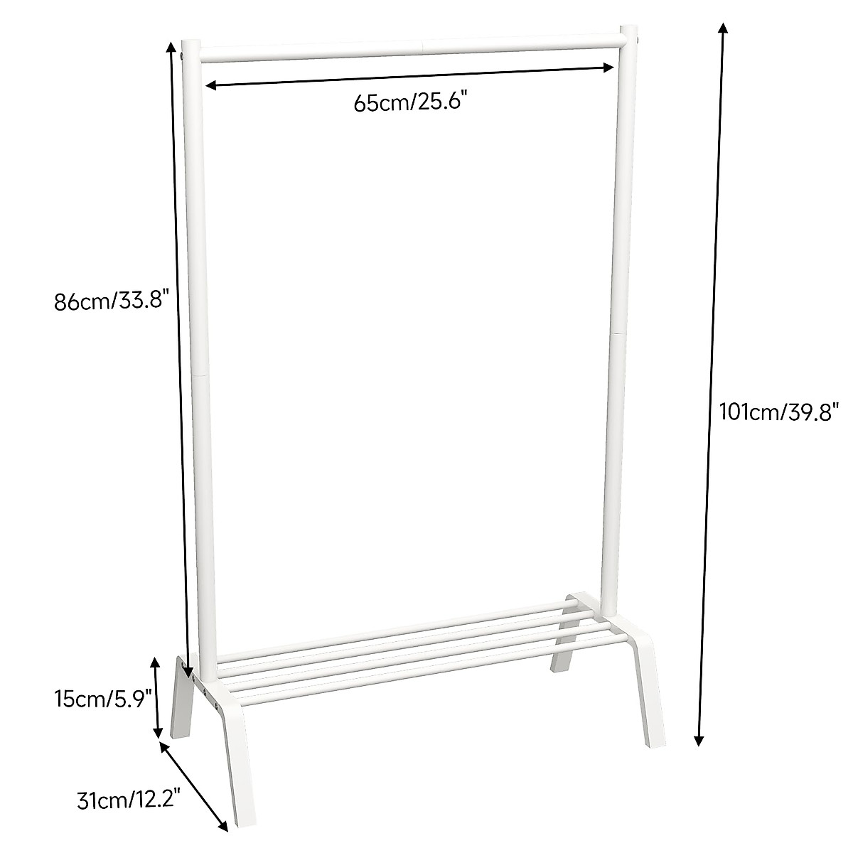 STWWO Kids Clothing Rack, Metal Dress Up Storage, Kids Costume Rack with Storage Shelf, Toddler Clothing Rack Organizer, White