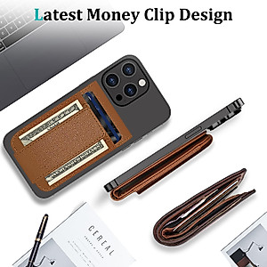 LDSXAY for MagSafe Wallet, Magnetic Phone Wallet with Adjustable Stand & Money Clip, Detachable Magnetic Wallet for iPhone 16/15/14/13/12 Pro Max Plus, 10+ Cards Holder, Vegan Leather, Brown