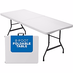 Sorfey Folding Table 8-Foot X 30 inch, White Plastic