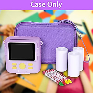 Aenllosi Kids Camera Case for Anchioo/for ESOXOFFORE Instant Print Camera Toys,Kids Selfie Digital Camera Photo Paper & Color Pen Holder (Purple,Case Only)