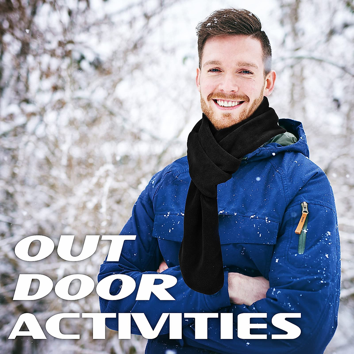 Obacle Scarf for Men Women for Winter Cold Weather Neck Scarf Quick Wear (Black)