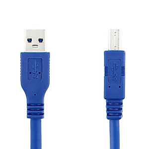 Bluwee USB 3.0 Cable - Type A-Male to Type B-Male - 2 Feet (0.6 Meters) - Round Blue