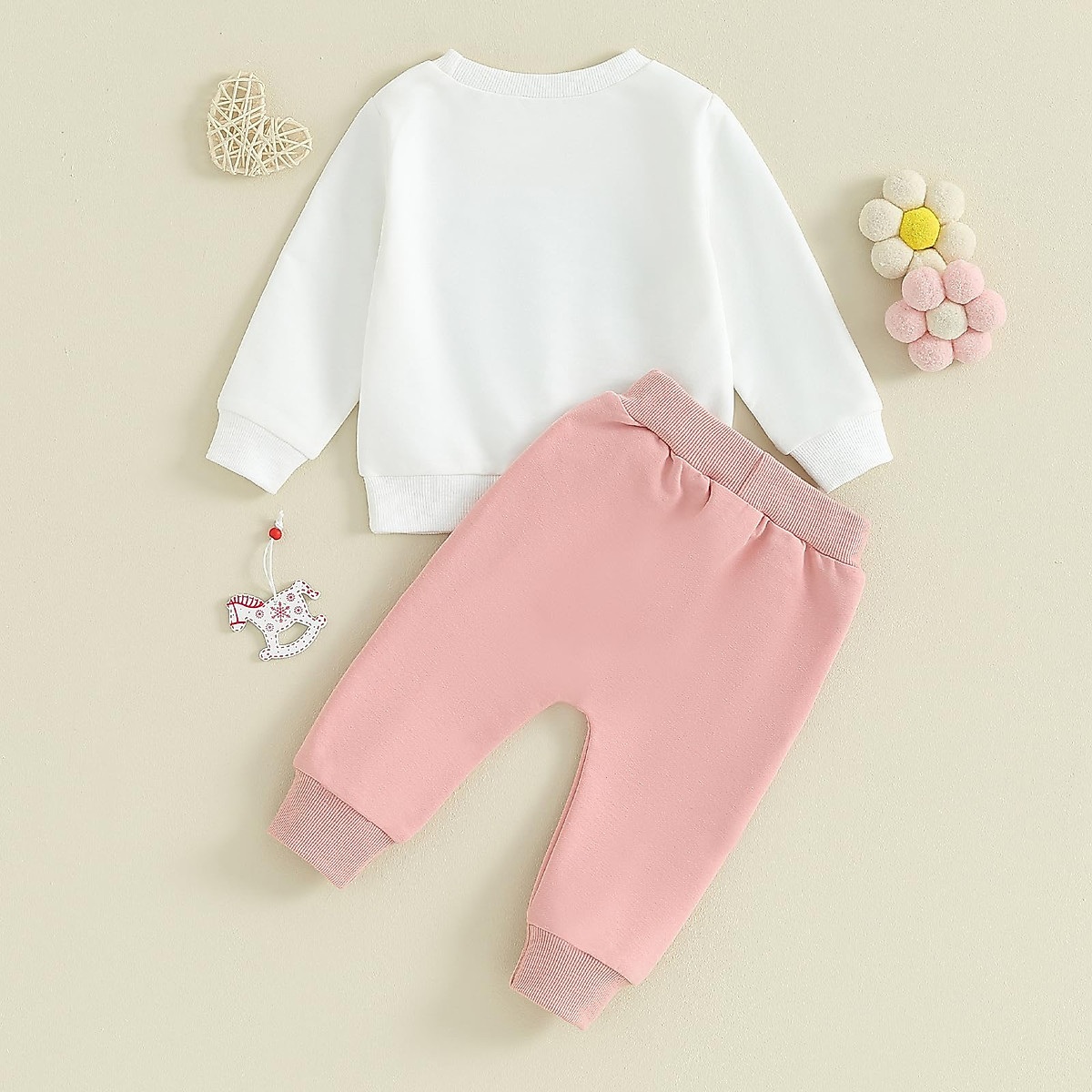 Socutebabe 2Pcs Set Infant Baby Girl Fall Clothes Mamas Girl Long Sleeve Crewneck Sweatshirt+Joggers Pants Winter Outfit Set (Mamas Girl-White,6-12 Months)
