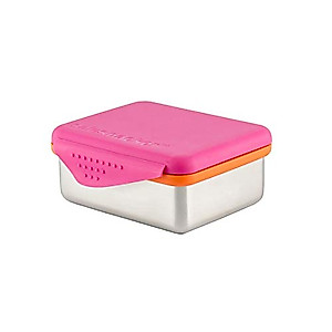 Kid Basix Safe Snacker Reusable Stainless Steel Lunchbox for Kids and Adults Reusable Food Container BPA Free Dishwasher Safe Fuchsia 13 oz