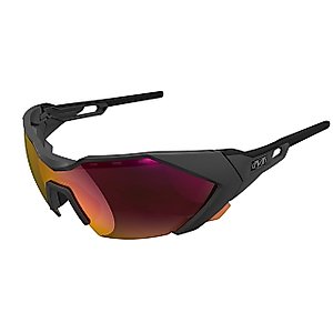 Mechanix Wear: Vision Type-E Safety Glasses with Advanced Anti Fog, Scratch Resistant, Black Half Framed Protective Eyewear, Lightweight, Adjustable Arms and Nose, For Outdoor Use (Fire Mirror Lens)