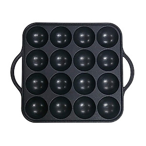 UPIT 16-Holes Takoyaki Maker Pan Plate for Stovetop, Nonstick Coating Aluminum, 7.7 x 7.7 inches
