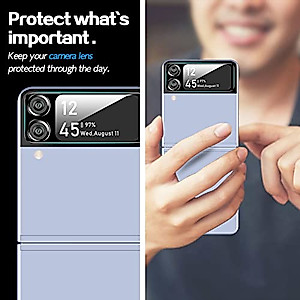 [2+2 Pack] YWXTW for Samsung Galaxy Z Flip 4 5G EPU Screen Protector + Camera Lens Protector Tempered Glass, Upgraded Ultra-Thin High Definition Clear Full Coverage Case Friendly