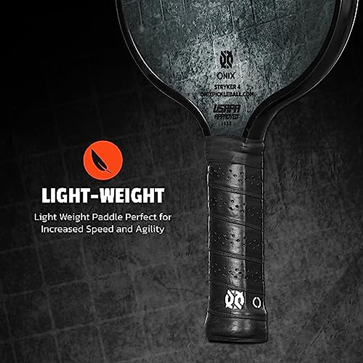 Onix Graphite Stryker Pickleball Paddle Features Oversized, Nomex, Paper Honeycomb Core, and Graphite Face