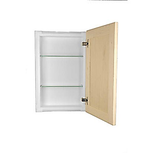 Florida Breeze Cabinets Fieldview Shaker Style Frameless Recessed Solid 14 x 18 Medicine Cabinet, Unfinished Wood