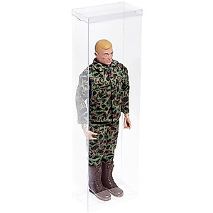 DollSafe Clear Folding Display Box for 11-12.5 inch Dolls and Action Figures, 4" W x 2.25" D x 13" H, Pack of 5