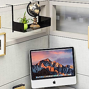 Wallniture Bali Bookshelf and Home Office Desk Organizer Tray, Black Cube Storage Organizer