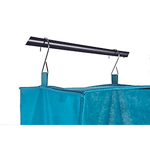 Amelitory Hanging Closet Organizer 4 Shelf Foldable Hanging Storage Shelves Fabric, Lake Blue