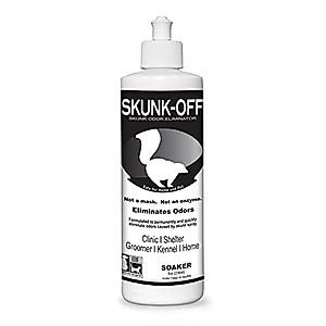 Skunk Off Pet Odor Eliminator Soaker Bottle - Ready to Use Skunk Odor Remover for Dogs, Cats, Home, Car, Clothes & More – Skunk Odor Eliminator Pet Cleaner w/Non-Enzymatic Formula, Safe for Pets, 8oz