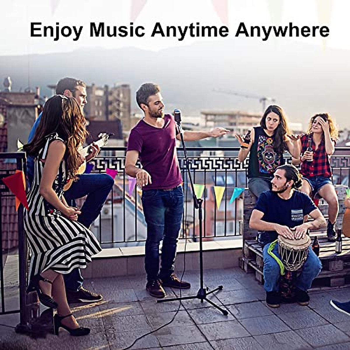 EBXYA 100Ft XLR Microphone Cables 2 Packs - Premium Balanced Mic Speaker Cable with 3 Pins XLR Male to Female 100 Feet, Black