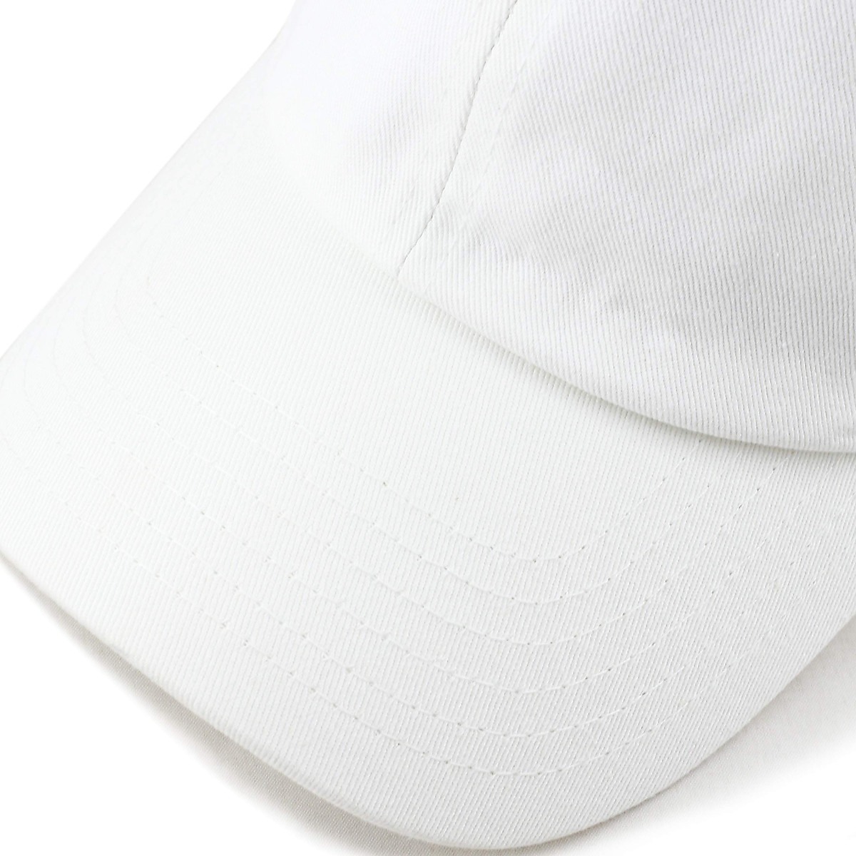 The Hat Depot Women Men Blank Washed Low Profile Cotton and Denim Baseball Cap Hat (White)