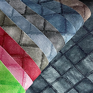 ONEART | 10 Pcs Denim Leather Fabric Sheets, 8"×12" Retro Western Cowboy Faux Leather Fabric, Perfect for Earrings Bows Crafts Making