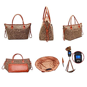 Leopard Tote Handbag Oversize Women Weekend Beach Bags Market Grocery & Picnic Tote Bag with Pockets Zipper Gifts for Women (X-Large, Cheetah Print)