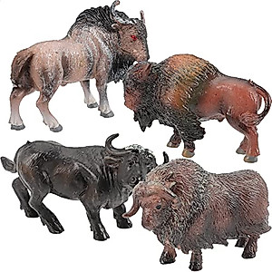 LUOZZY 4 Pcs Miniature Cow Decor Bonsai Cow Modelss Tabletop Mini Cow Figurines (B)