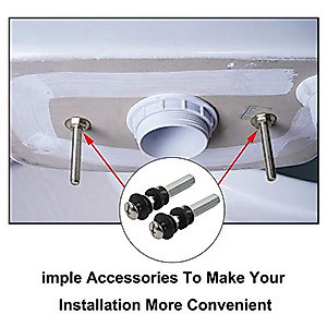 2 PCS Toilet Tank to Bowl Bolts Kit, Universal Heavy Duty Toilet Tank to Bowl Bolts Stainless Steal with Rubber Washers and Extra Long Nuts