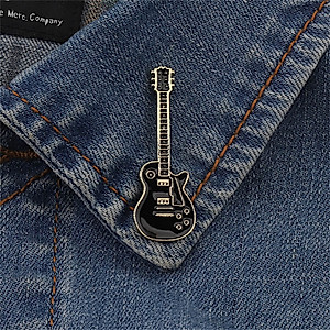 Dreuyet 4 Pcs Electric Guitar Brooch Pins Set Cute Enamel Musical Instrument Badges on Backpack Guitar Brooches Badges Pins Present Gifts Wear on Backpack, Shirt, Jacket, Lapel, Alloy Steel, unknow