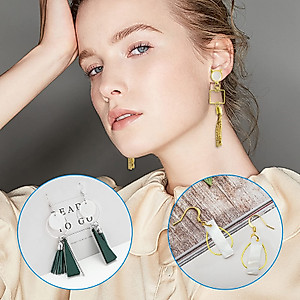 120Pcs Earring Hoop Jewelry Making 3 Shapes Earring Finding Hoop Hypoallergenic Teardrop Square Round Circle Hoop Earring Bulk Open Bezel Pendant Frame for DIY Earring Making Supplies(Gold Silver)