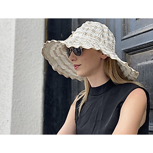 Women Folding Vintage Outdoor Sun Hats for Beach Garden Travelling UV Protection Beige