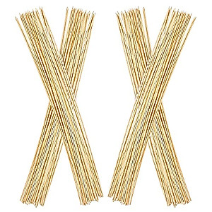 Grill Skewers for Fruit Kabobs - 100Pcs 16 Inches Disposable Marshmallow Roasting Sticks Bamboo Wooden Sticks for Food - Meat Sticks Wooden Wedding Favors Sandwich Meat BBQ Skewers for Appetizers