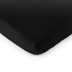 SheetWorld Fitted 100% Cotton Jersey Bassinet Sheet 15 x 33, Solid Black, Made in USA