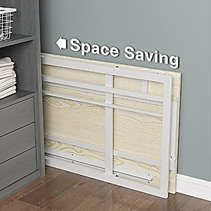 Gezen Folding Desk 40'' Computer Desk for Home Office, No Assembly Office Desk Foldable Simple Study Writing Desk Table for Small Spaces(Beige, White)