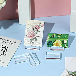 Dimeho Acrylic Place Card Holders, 10 Pcs Acrylic Stands Name Card Holders Clear Table Number Stands Picture Display Holder for Wedding Dinner Home Party Events Decoration (1.97× 1.18 Inch)