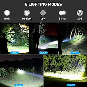 FUROLD Rechargeable LED Flashlights High Lumens 2 Pack 990,000 Super Bright Powerful Flash Light,5 Modes, IPX6 Waterproof,Handheld Tactical Flashlights for Emergency Camping Hiking