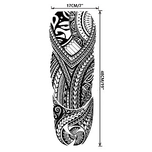 Tribal Totem Tattoos Sleeve 8-Sheet Large Full sleeve Tattoos Fake Totem Sleeve Men Tattoos Makeup Set for Party Outfit