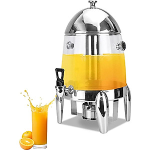 12L Stainless Steel Drinking Juice Dispenser Drink Dispensers with Spigot Hot Cold Beverage for Restaurant Hotel Bar Buffet Drink Container